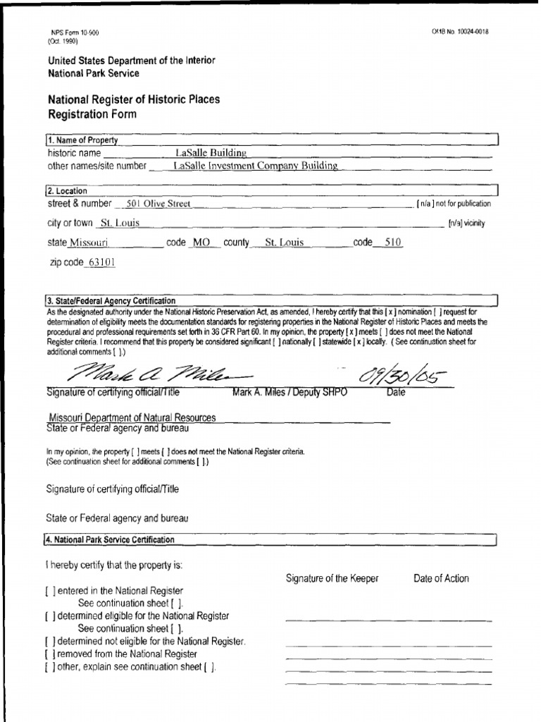 LaSalle Building NRHP Registration Form | PDF | Deep Foundation ...