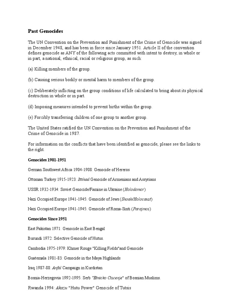 Genocides in History | PDF | Cambodia | Genocides