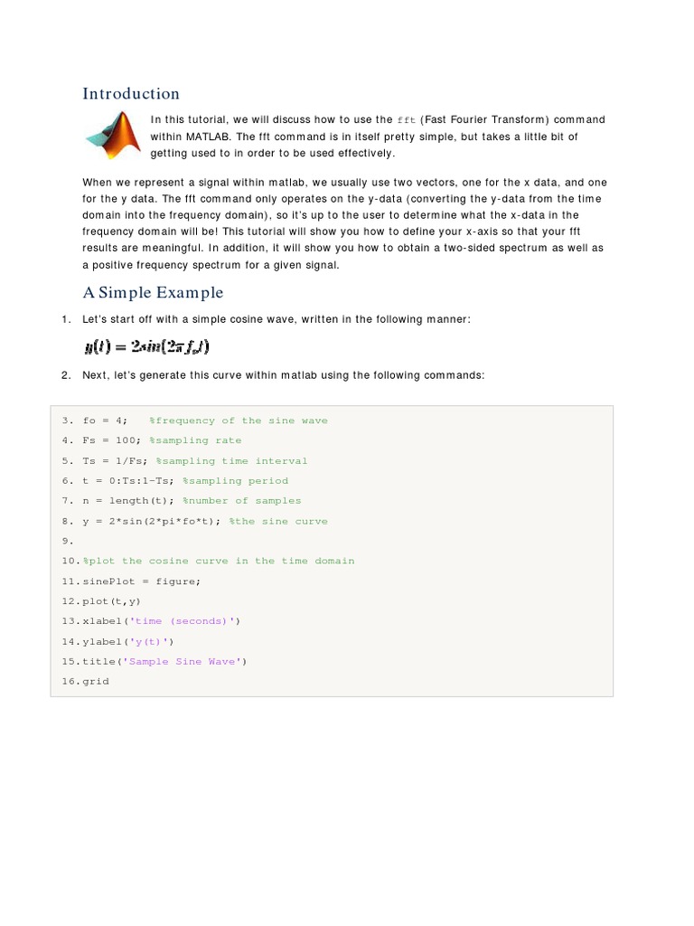 Fast Fourier Transform (FFT) With Matlab | PDF | Spectral Density ...