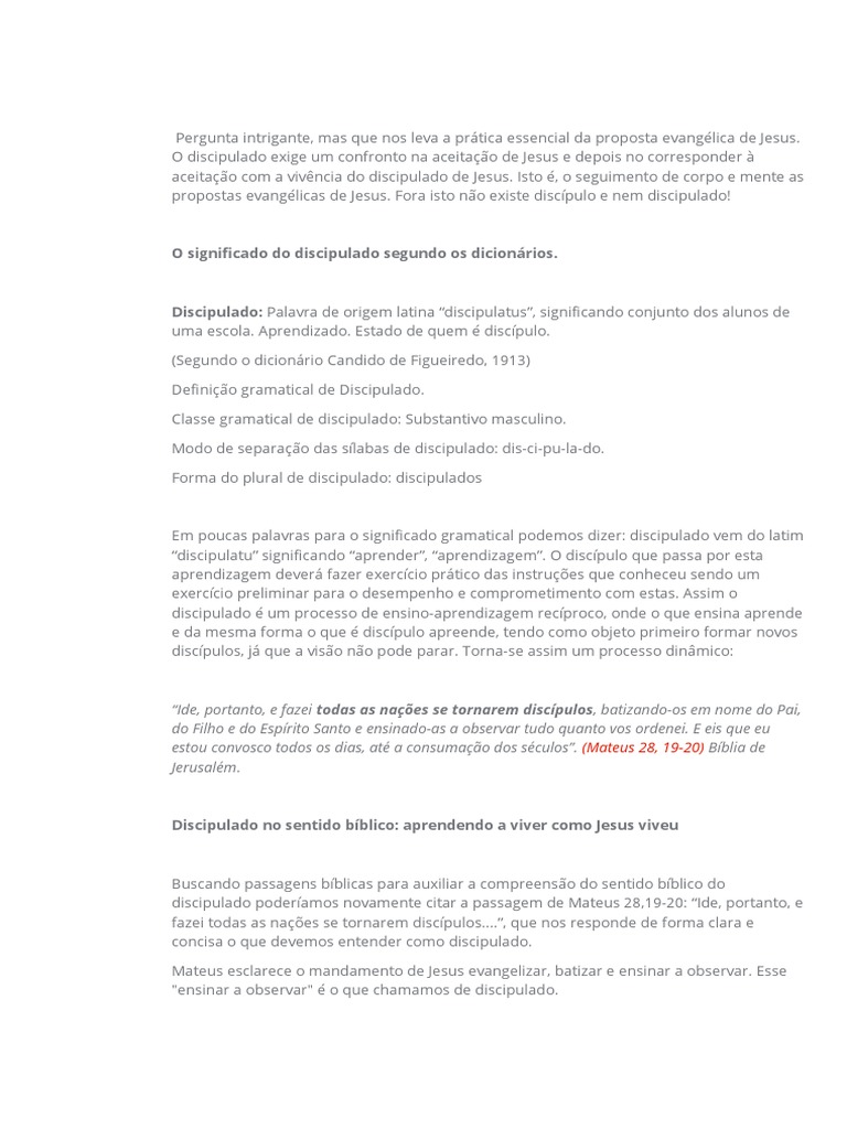 Discipulado Que Transforma - Josue Campanha | PDF | Jesus | Bíblia Discipulado Que Transforma - Josue Campanha | PDF | Jesus | Bíblia