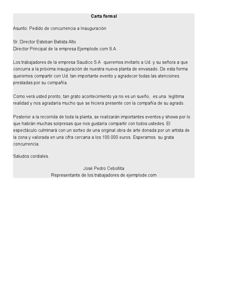 Carta Formal | PDF | Idiomas