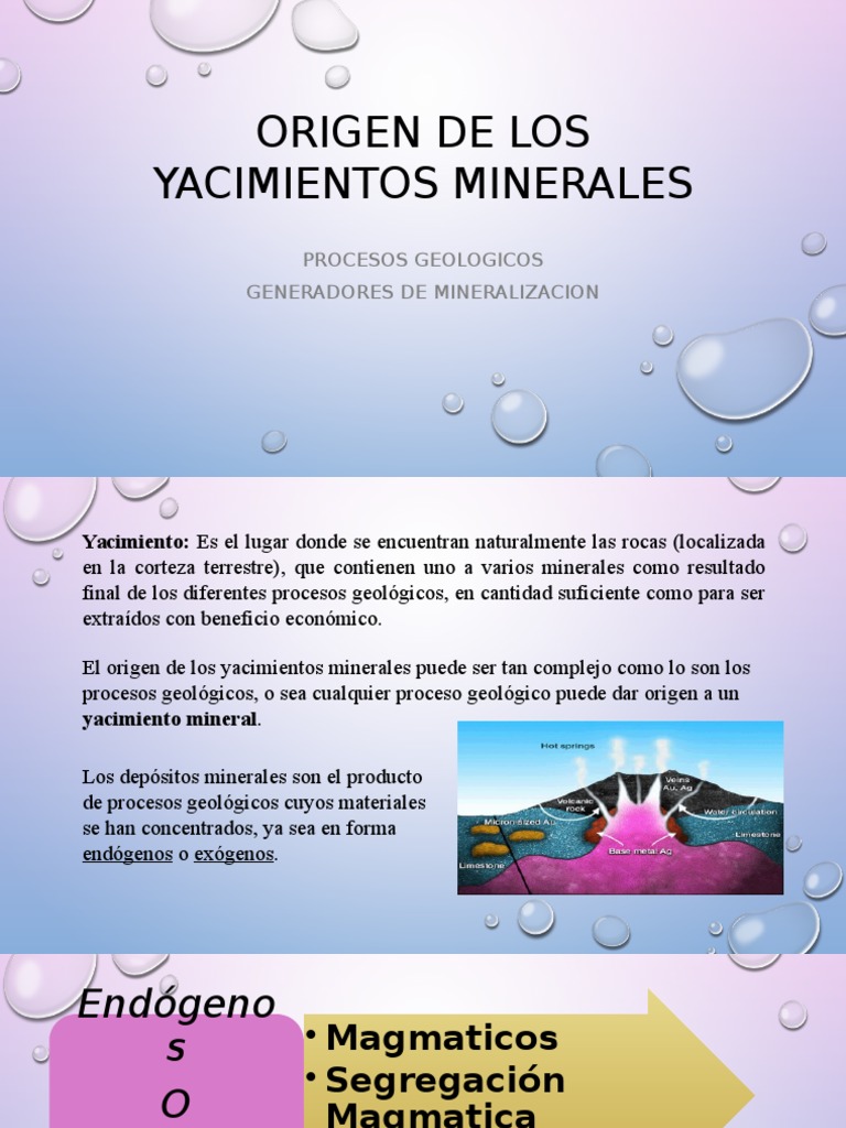Origen de Los Yacimientos Minerales | Descargar gratis PDF | Minerales ...