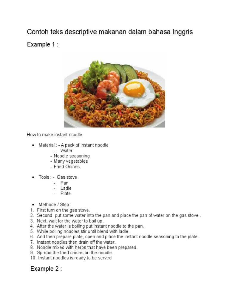 Contoh Teks Descriptive Makanan Dalam Bahasa Inggris | PDF