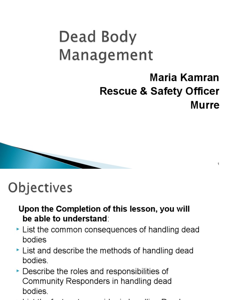 Dead Body Management Procedures | PDF