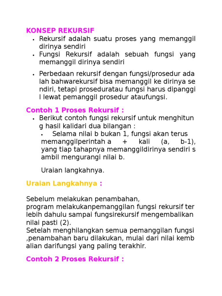 Konsep Rekursif | PDF