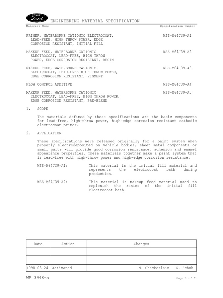 C3. Paint Specification (WSS-M64J39-A1) v1 | PDF | Specification ...