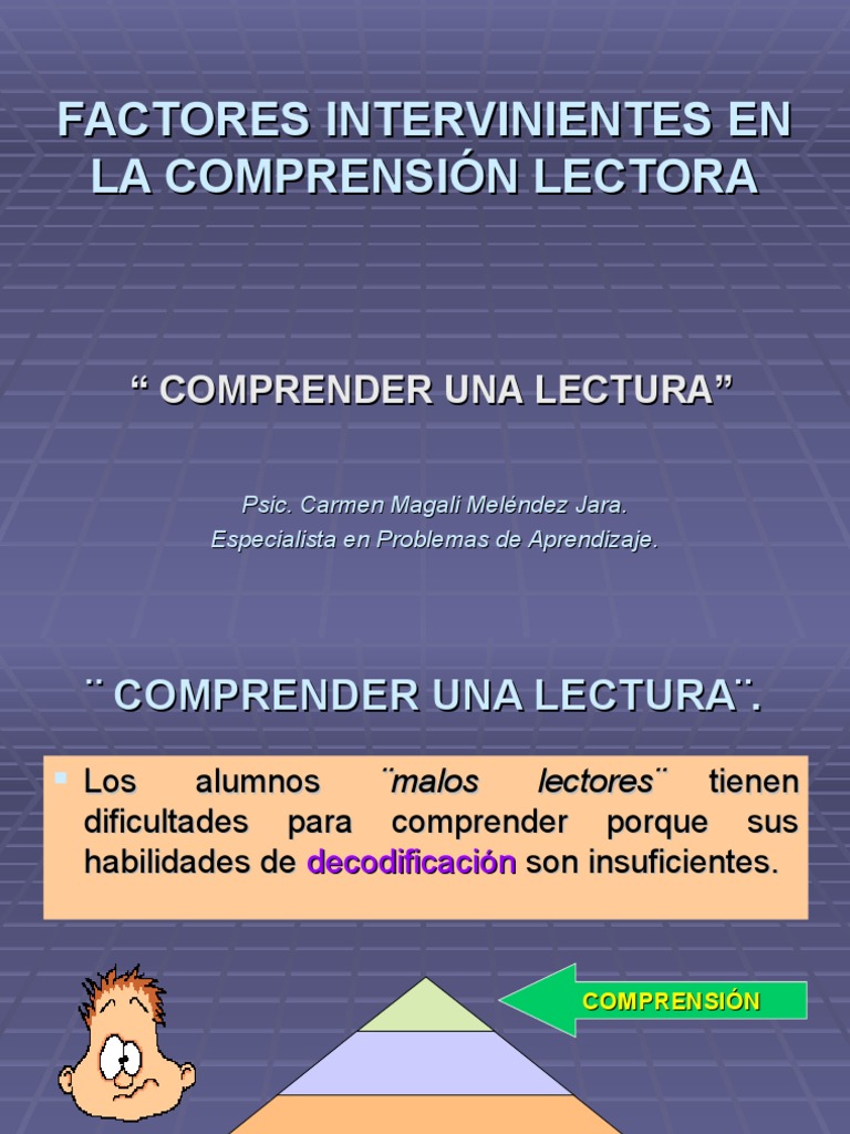 Factores Intervinientes en La Comprension Lectora 1198333428590495 5 ...