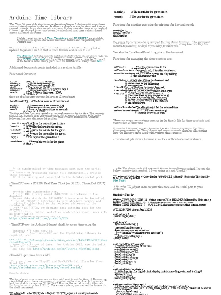 An Overview of the Arduino Time Library and its Functions for Managing ...