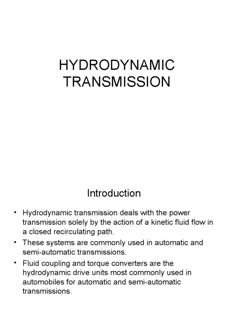 Hydrodynamic Transmission | PDF