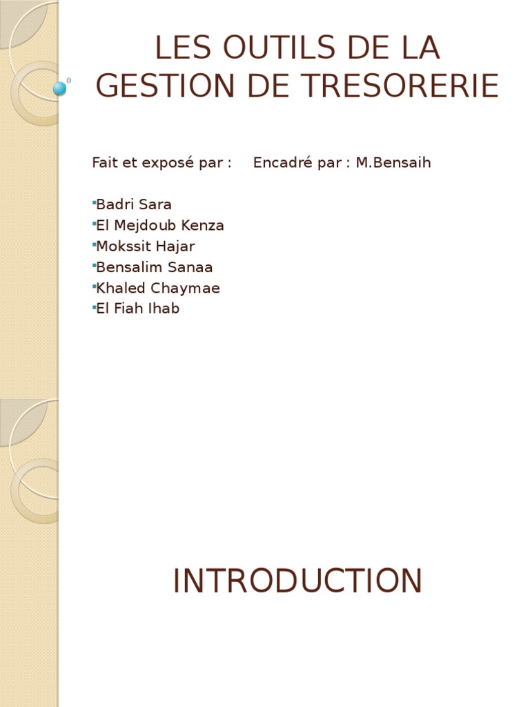 Les Outils de La Gestion de Tresorerie | PDF | Trésor | Investir