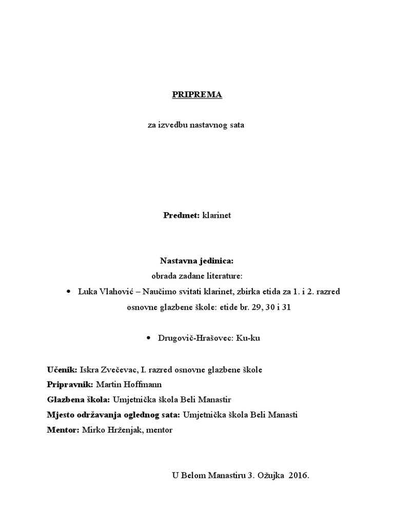 Priprema Za Sat | PDF