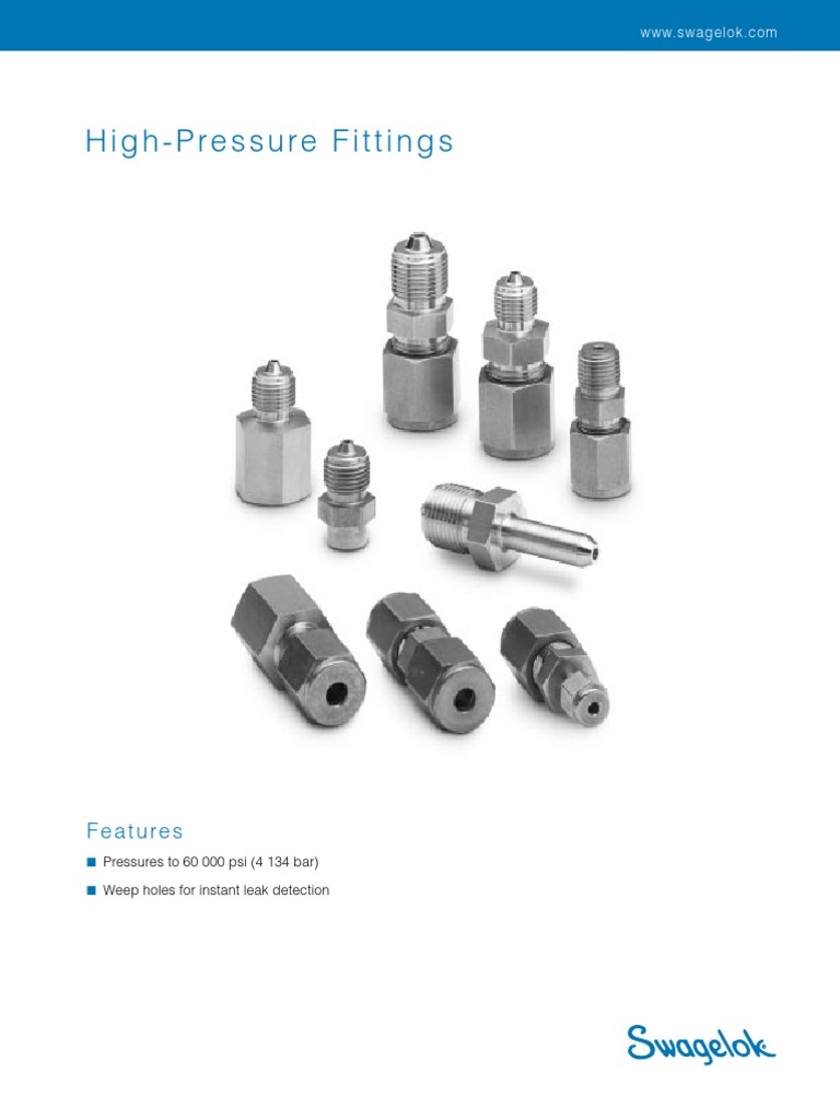 Swagelok High Pressure Fittings | PDF | Pipe (Fluid Conveyance ...