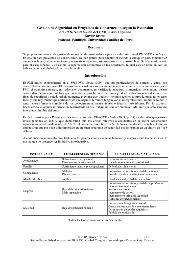 Guia Extension Pmbok Del Pmi para La Construccion PDF | PDF ...