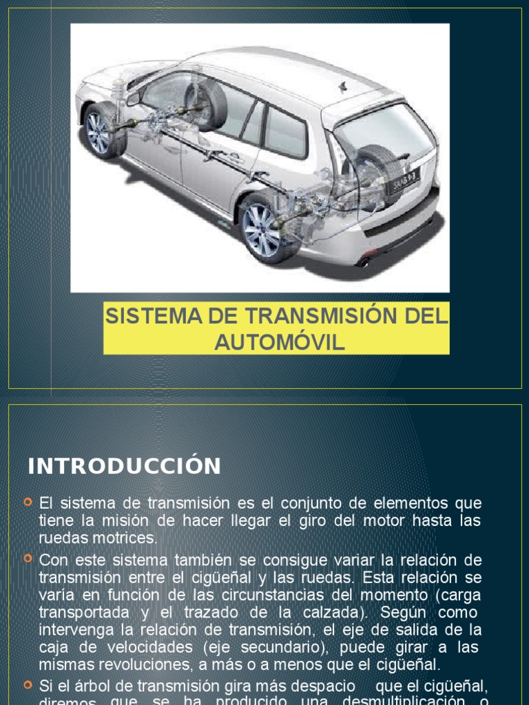 Sistema de Transmisión del Automóvil | PDF | Transmisión (Mecánica) | Eje
