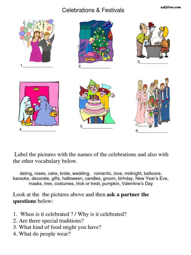 Celebration Vocabulary Practice | PDF
