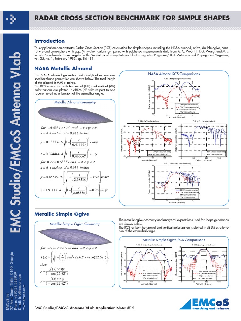 Application Note RCS Benchmark Simple Shapes | PDF | Antenna (Radio ...