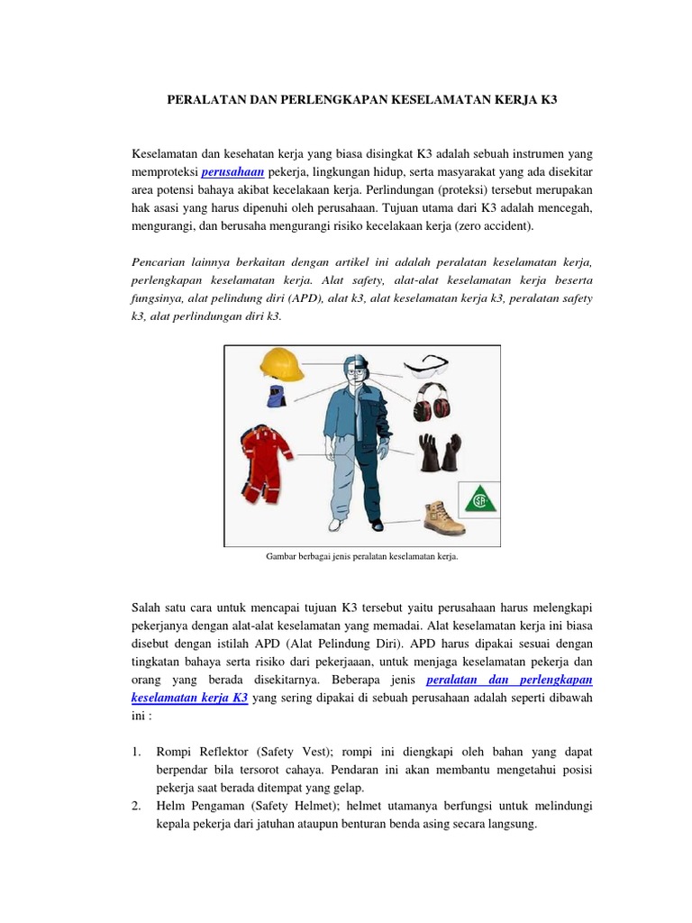 Peralatan Dan Perlengkapan Keselamatan Kerja k3 | PDF