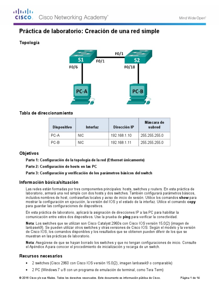 2.3.3.3 Lab - Building A Simple Network | PDF