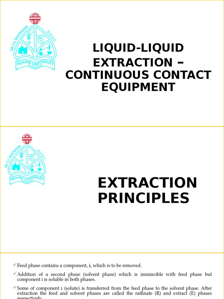 Liquid-Liquid Extraction Continuous Contact Equipment | PDF | Phase ...