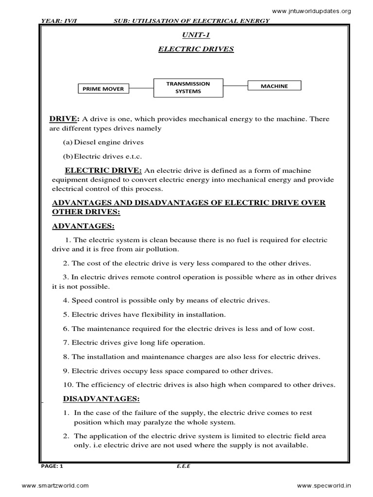Uee Unit-1 | PDF | Electric Motor | Transmission (Mechanics)