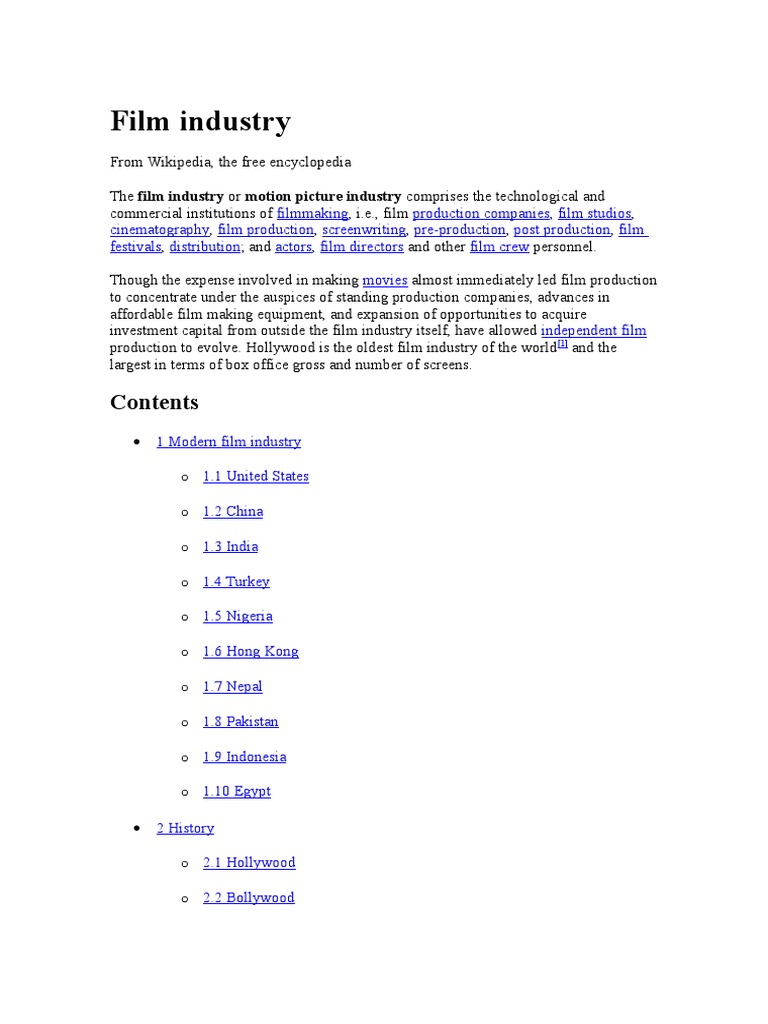 Film Industry | PDF | Film Industry | Film Theory