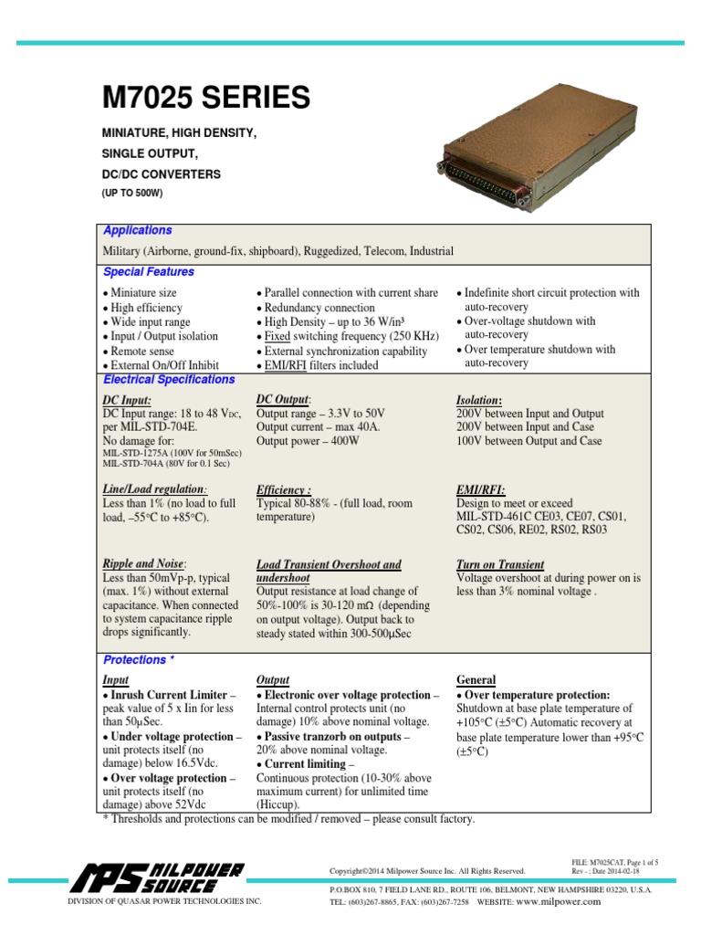 M7025cat Milpower Ysmetronics M7025-10a | PDF | Power Supply ...