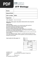 Biology Semester 1 Baseline Exam | PDF | Cell (Biology) | Atoms
