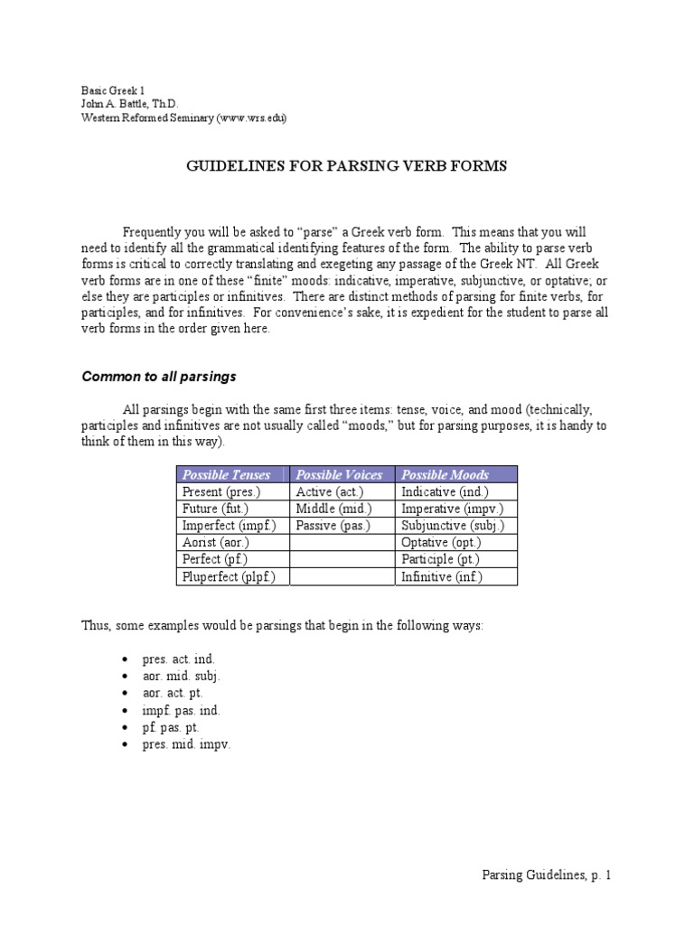 Methods For Parsing Greek | Download Free PDF | Linguistic Morphology ...