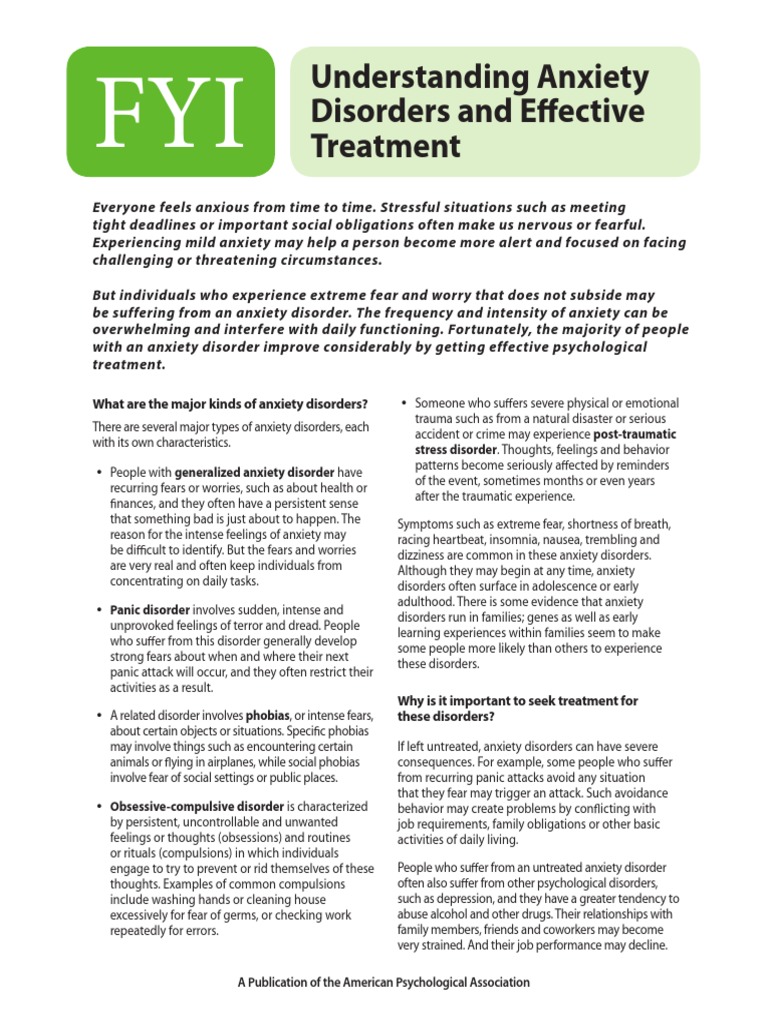 Anxiety Disorders | PDF | Anxiety Disorder | Cognitive Behavioral Therapy