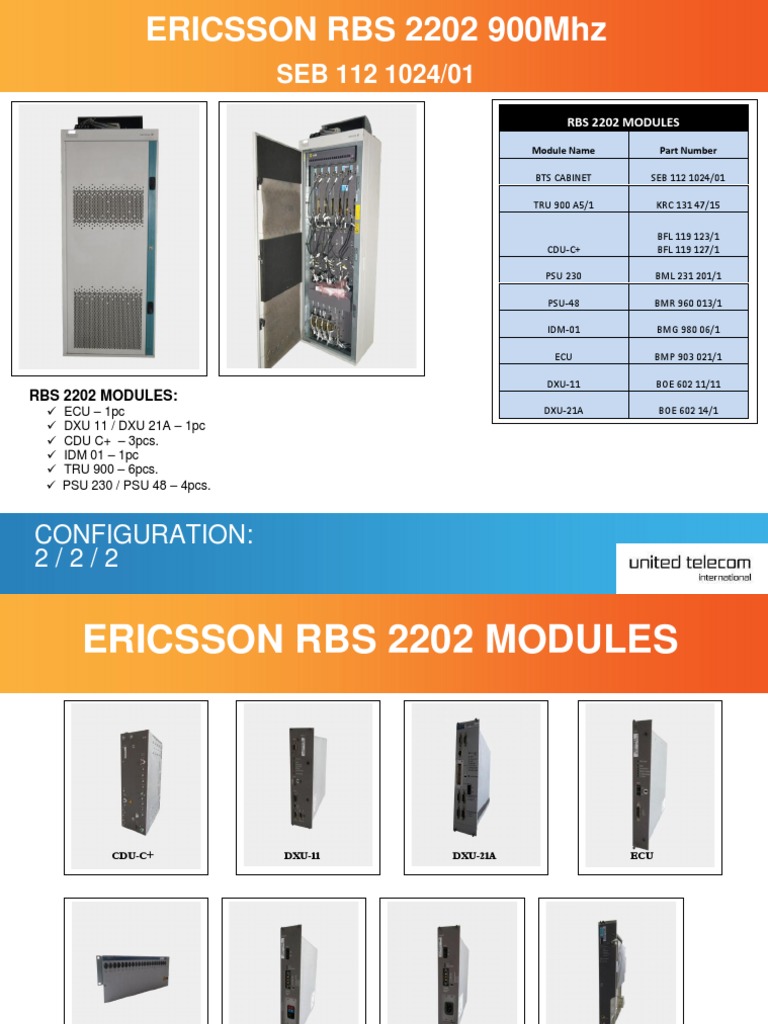 Ericsson RBS2202 900Mhz Cabinet | PDF