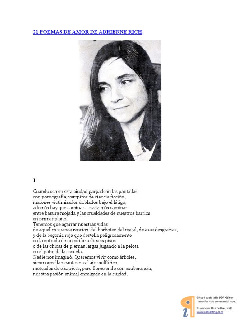 Adrienne Rich 21 Poemas de Amor | PDF | Amor | Naturaleza