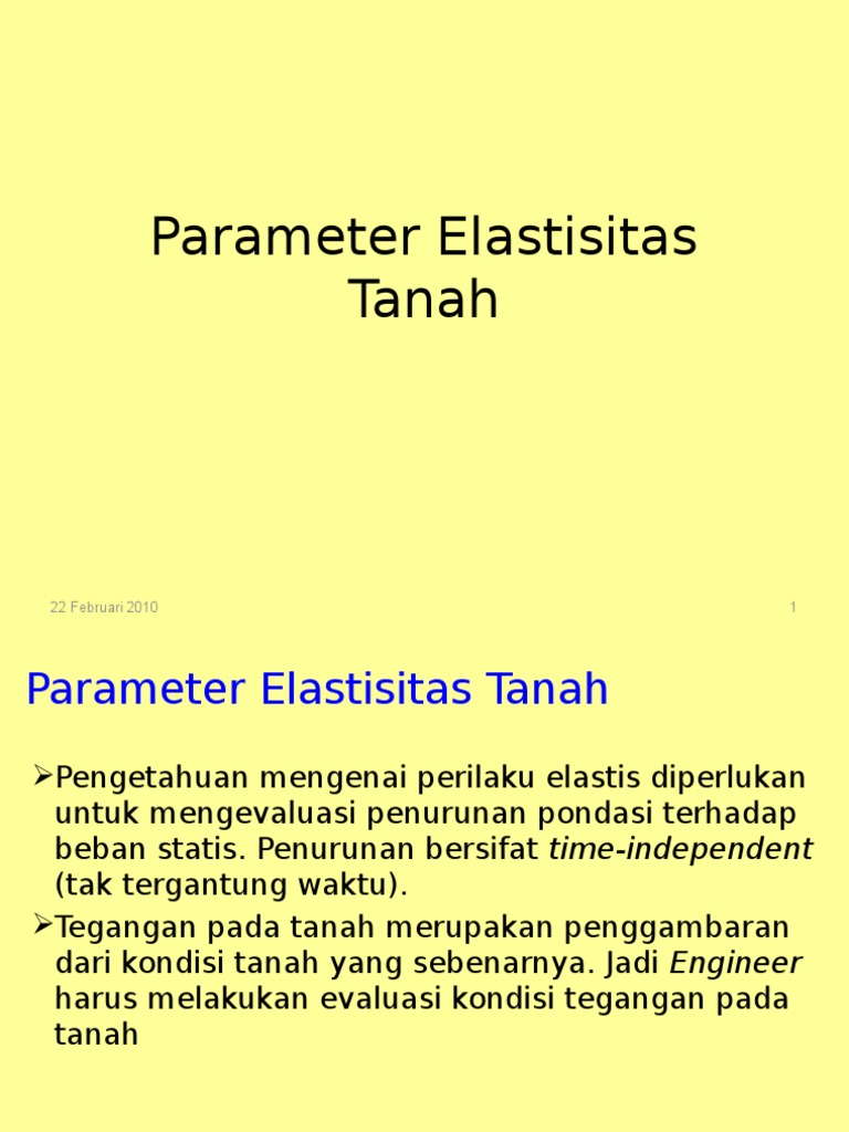 Materi Kuliah IV - Modulus Elastisitas Tanah | PDF
