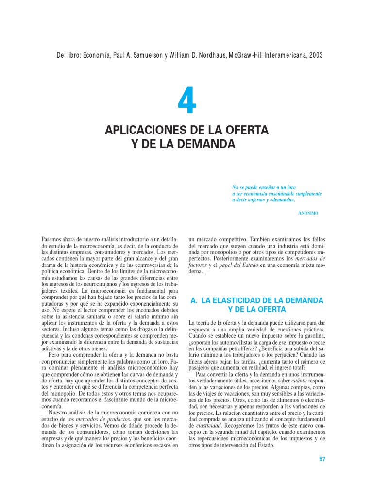 Samuelson Cap 4 | PDF | Elasticidad (economía) | La elasticidad precio ...