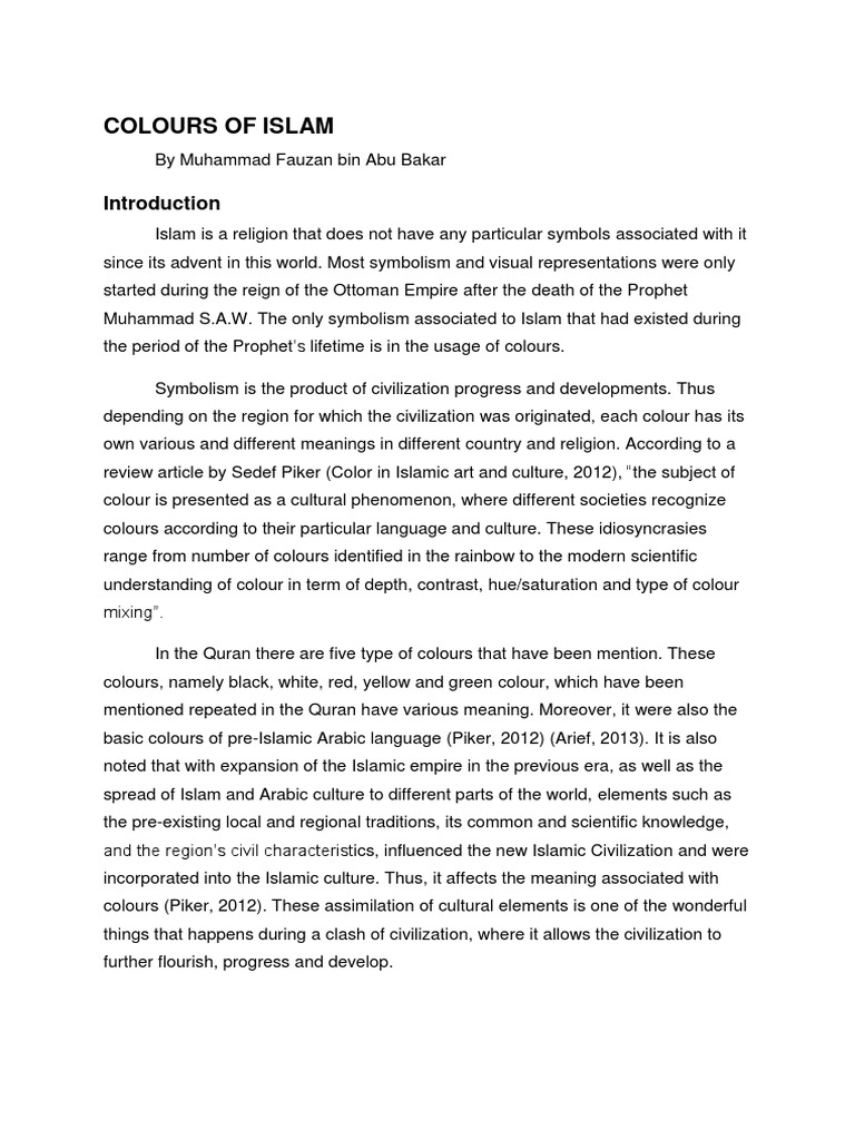 Colours of Islam | PDF | Muhammad | Shia Islam