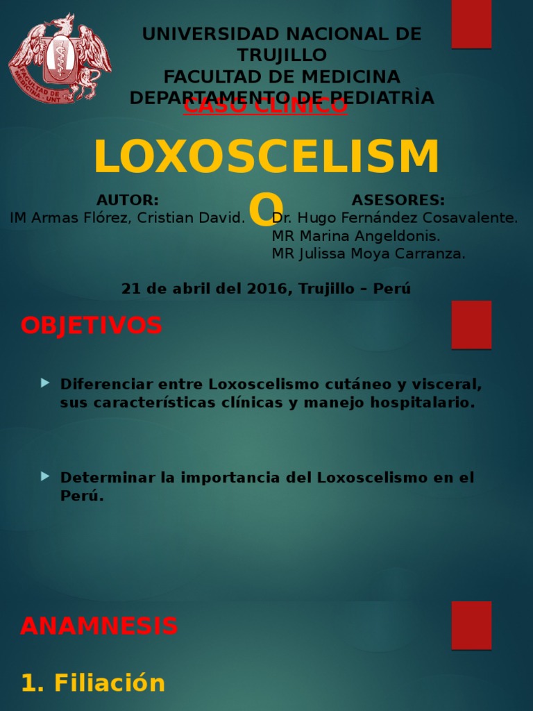 Loxoscelismo: Caso Clínico y Tratamiento | PDF | Enfermedades y ...