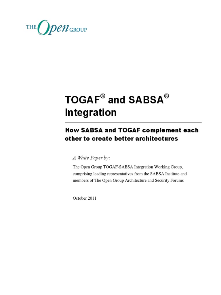 Sabsa-Togaf Integration | PDF | Risk | Risk Management