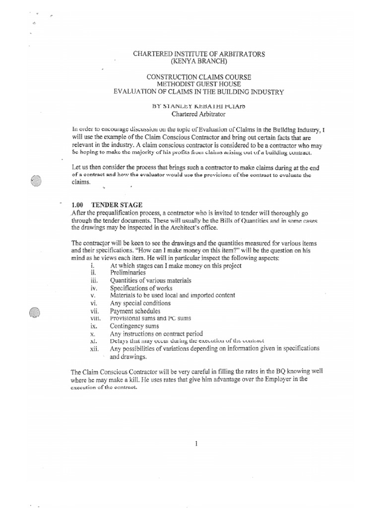 Evaluating Construction Claims Process | PDF | Law