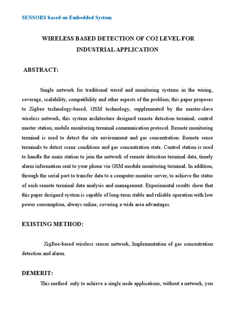 Wireless CO2 Detection System Design | PDF | Embedded System | Computer ...