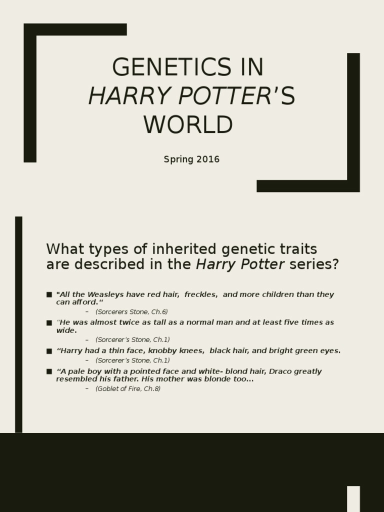 Harry Potter Genetics | PDF | Dominance (Genetics) | Allele