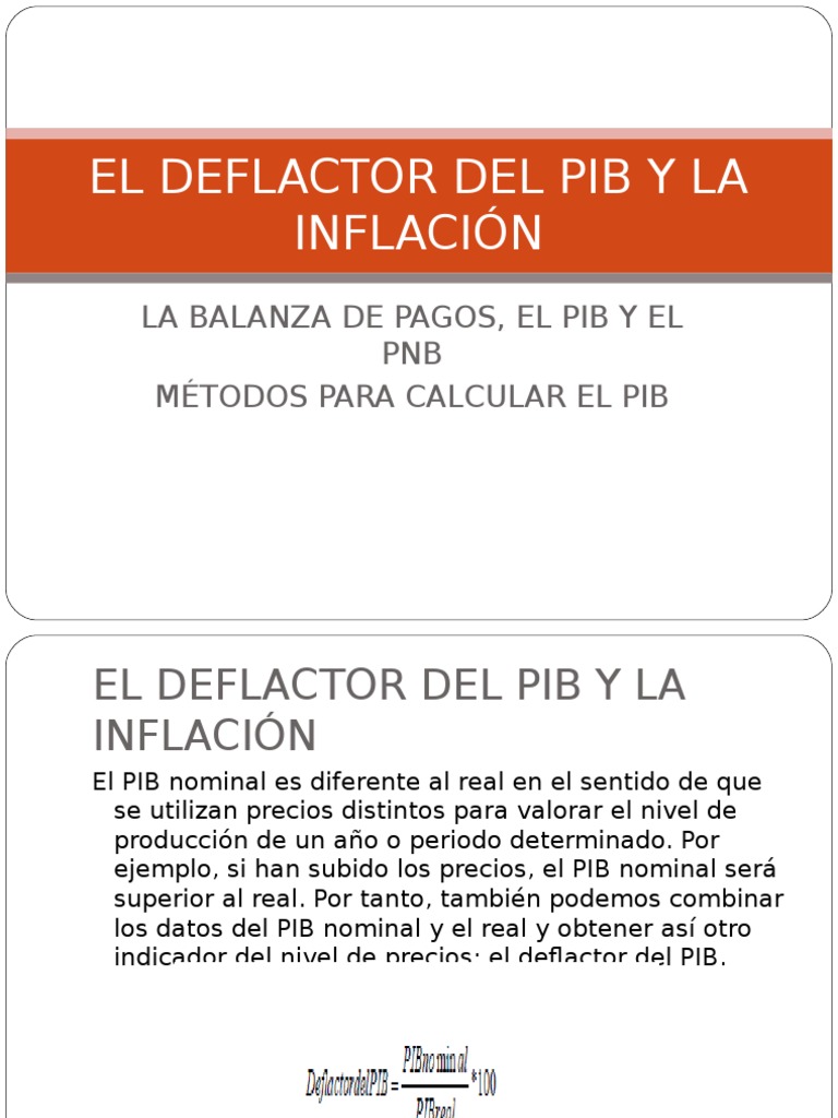 Deflactor del PIB y Balanza de Pagos | PDF | Producto nacional bruto ...