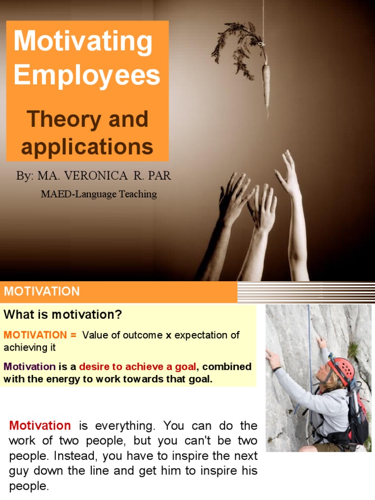 Motivating Employees: Theory and Applications | PDF | Performance ...
