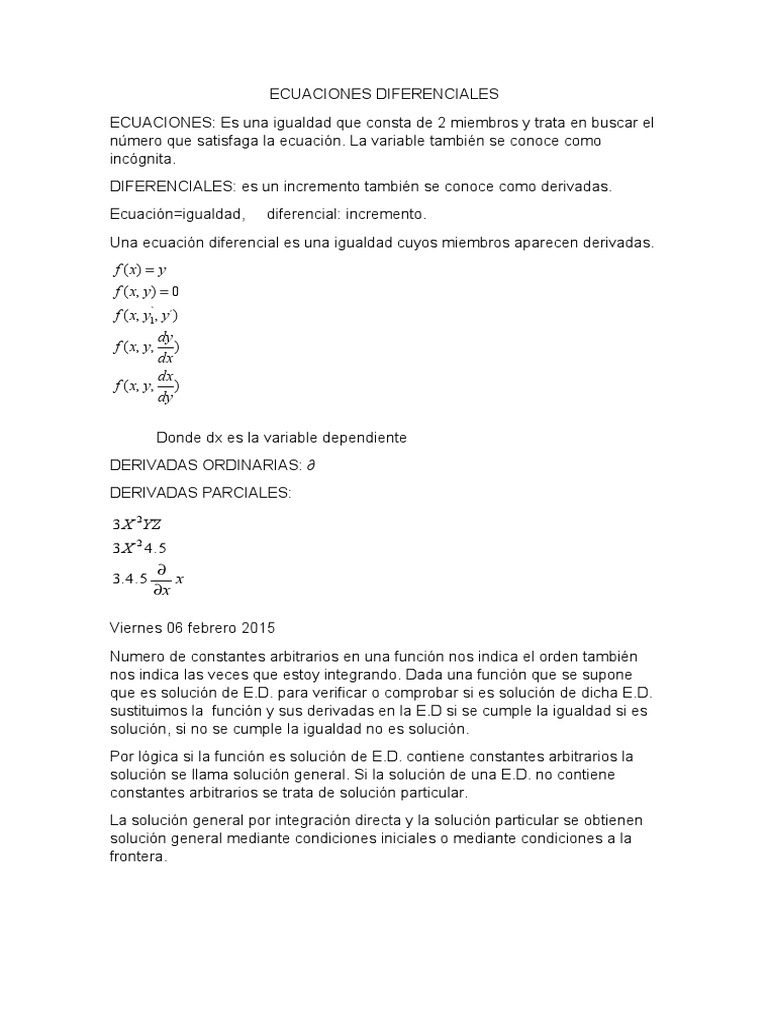 Ecuaciones Diferenciales | PDF | Ecuaciones | Derivado