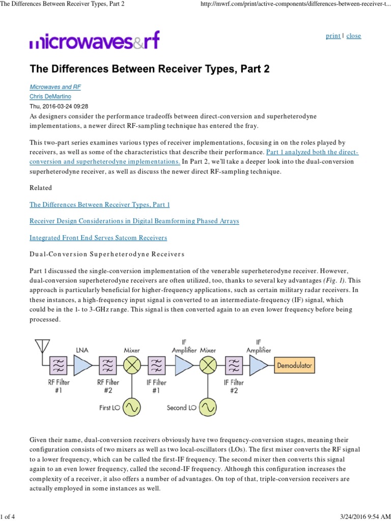 The Differences Between Receiver Types Part 2 | PDF | Analog To Digital ...