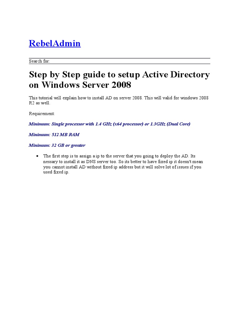 Rebeladmin: Step by Step Guide To Setup Active Directory On Windows ...