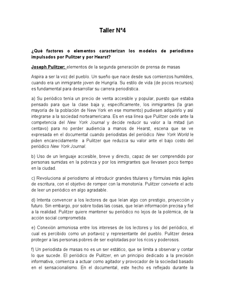 Hearst Vs Pulitzer | PDF | Periodismo | Publicación