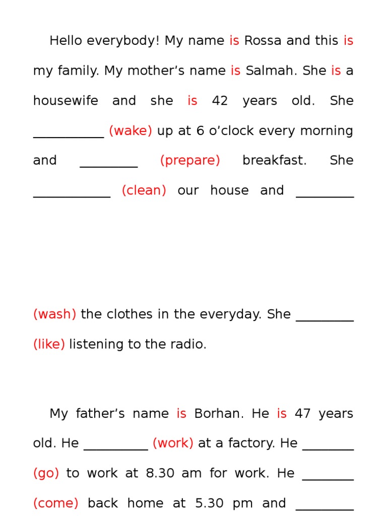 Simple Present Group Work | PDF