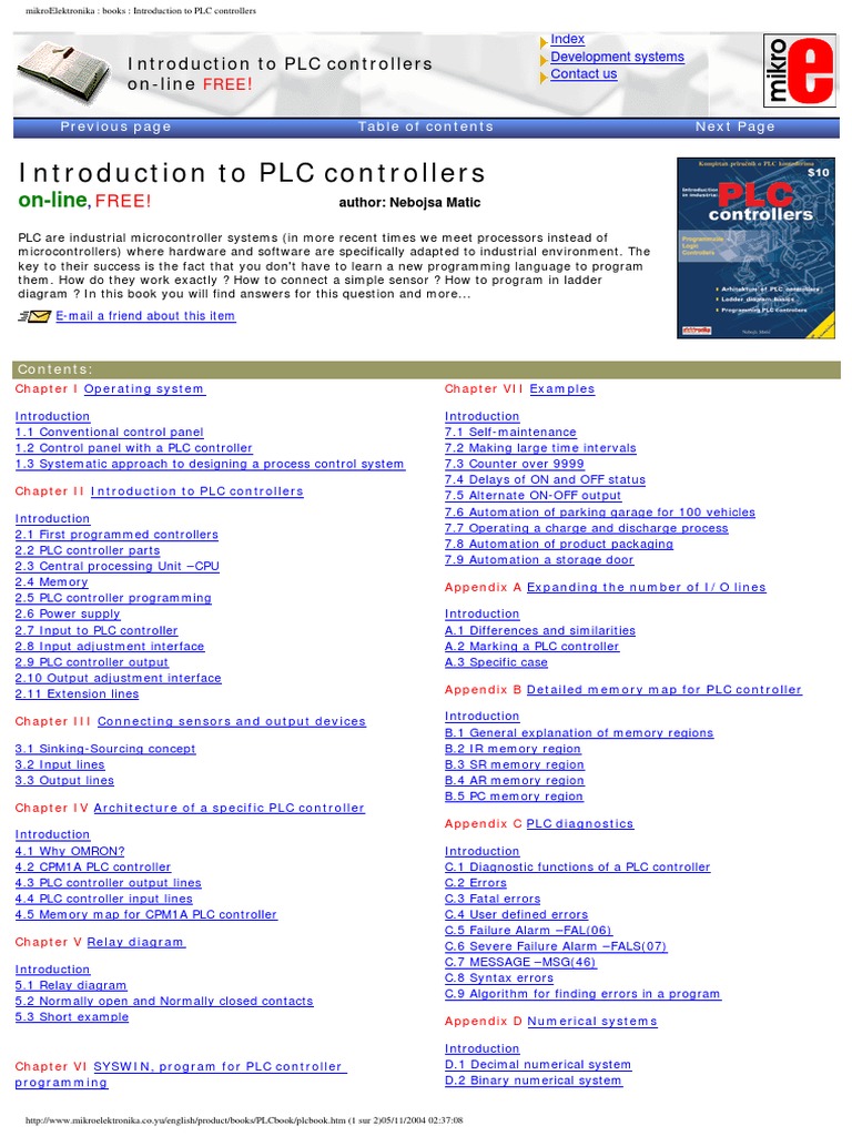 Mikroelektronika Books Introduction To PLC Controllers | PDF ...