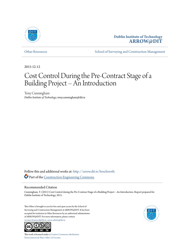 Pre-Contract Cost Control Guide | PDF | Procurement | Risk Management