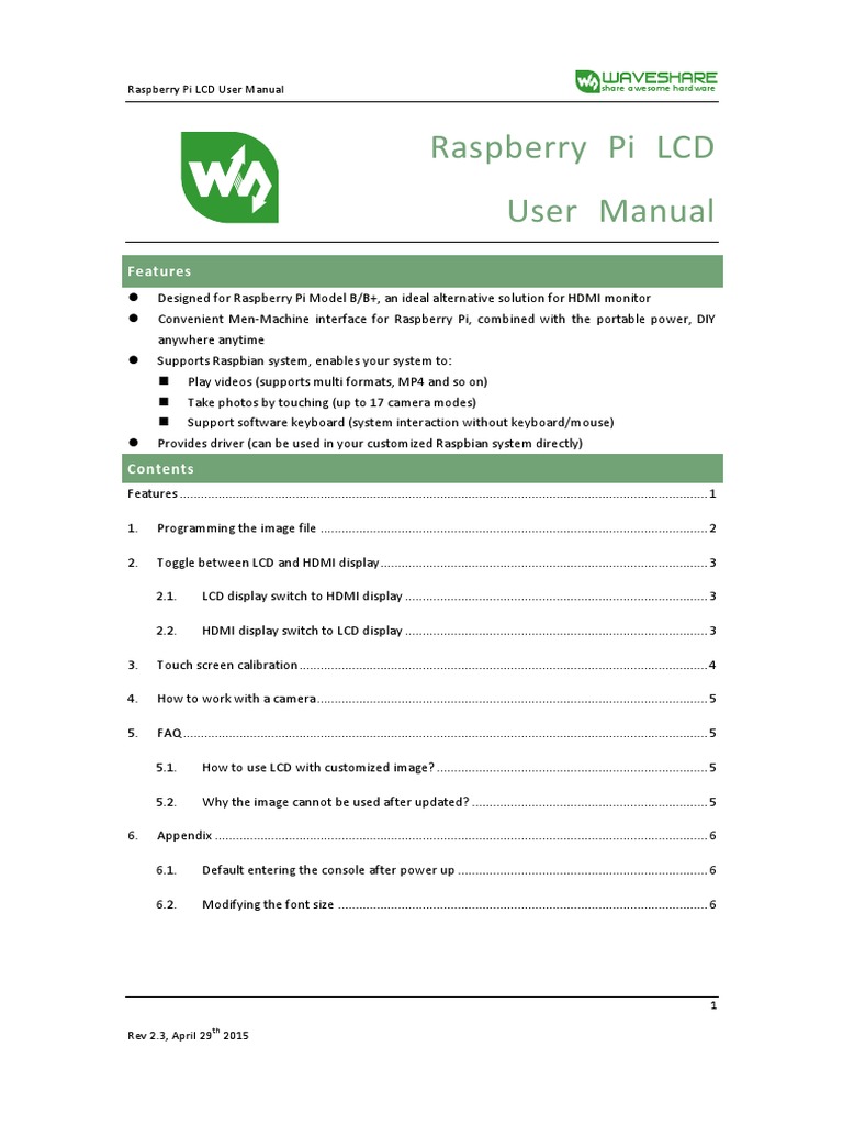 RPi LCD User Manual | PDF | Booting | Raspberry Pi