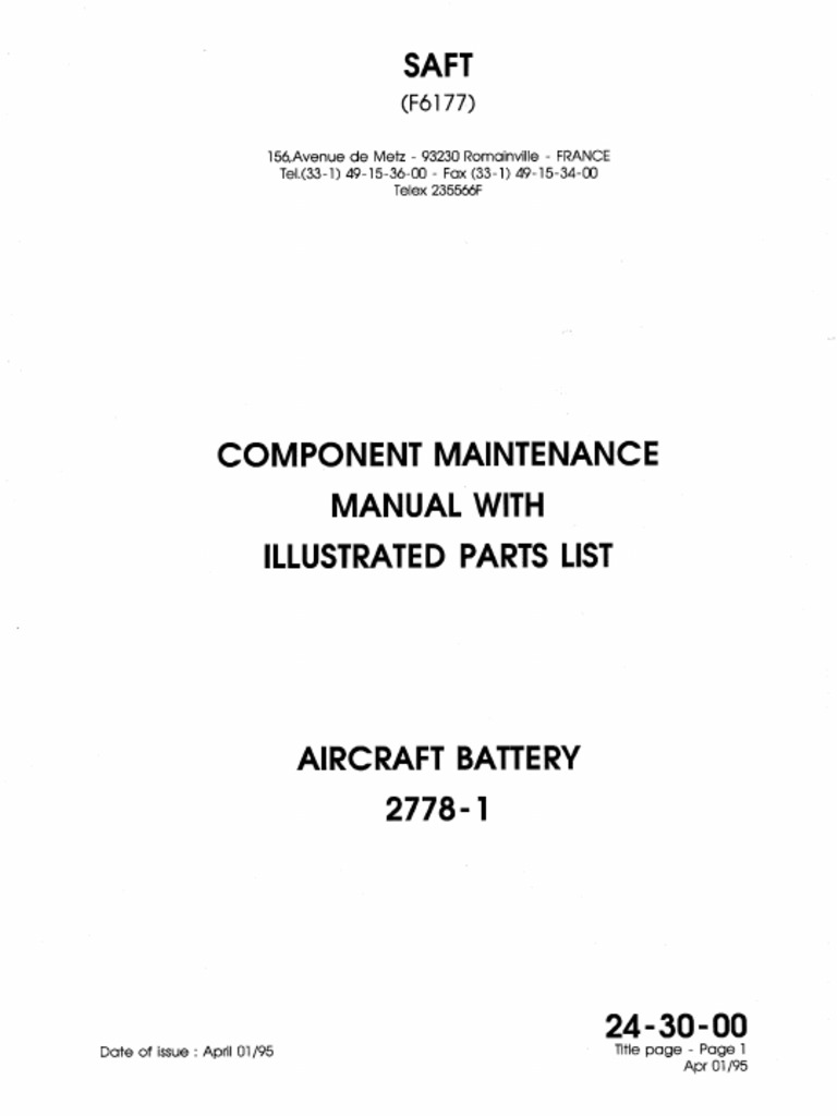 Saft 2778-1 | PDF